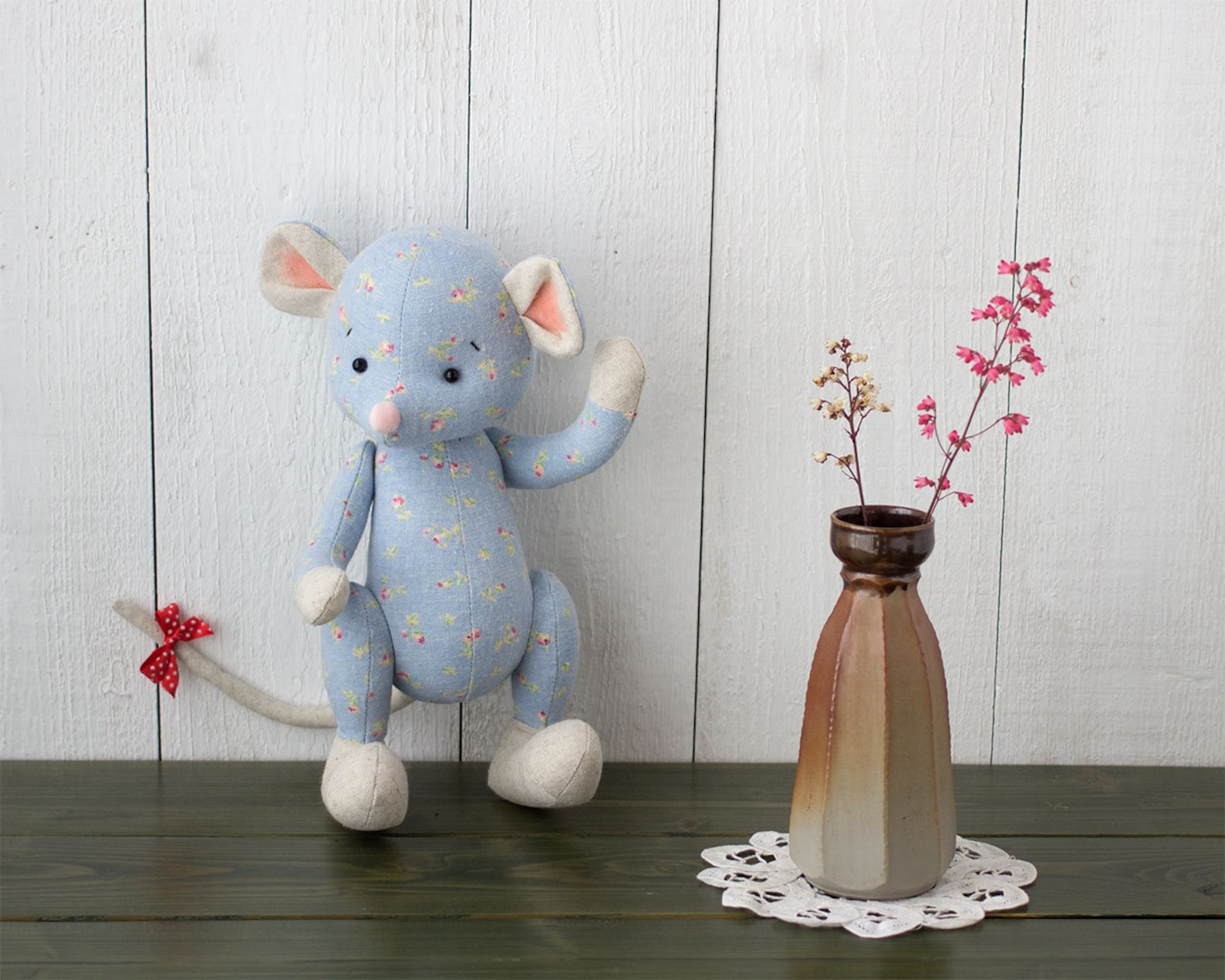 Jointed Stuffed Mouse PDF Sewing Pattern & Tutorial how to Sew a Toy ...