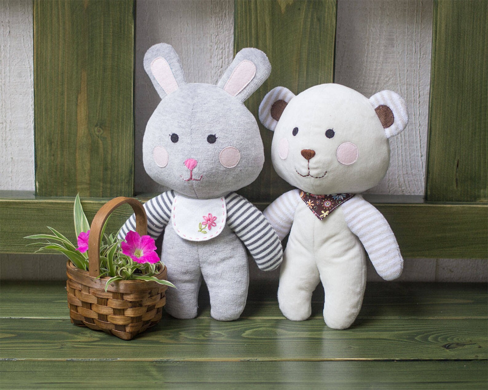 Easy Stuffed Bear and Bunny PDF Sewing Pattern & Tutorial - Etsy