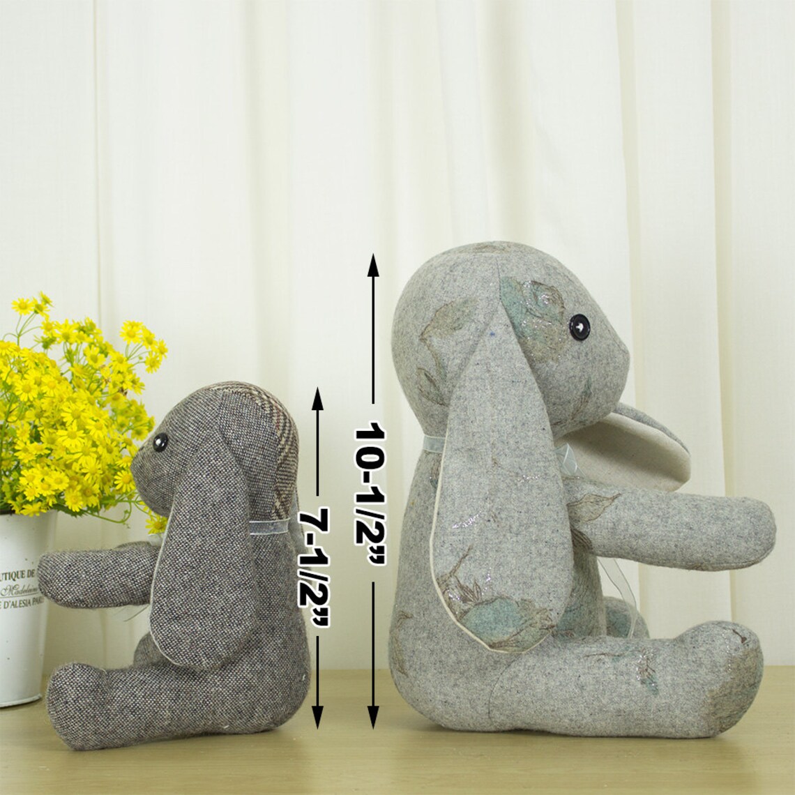 Stuffed Animal Flap-eared Bunny Rabbit Toy PDF Sewing - Etsy