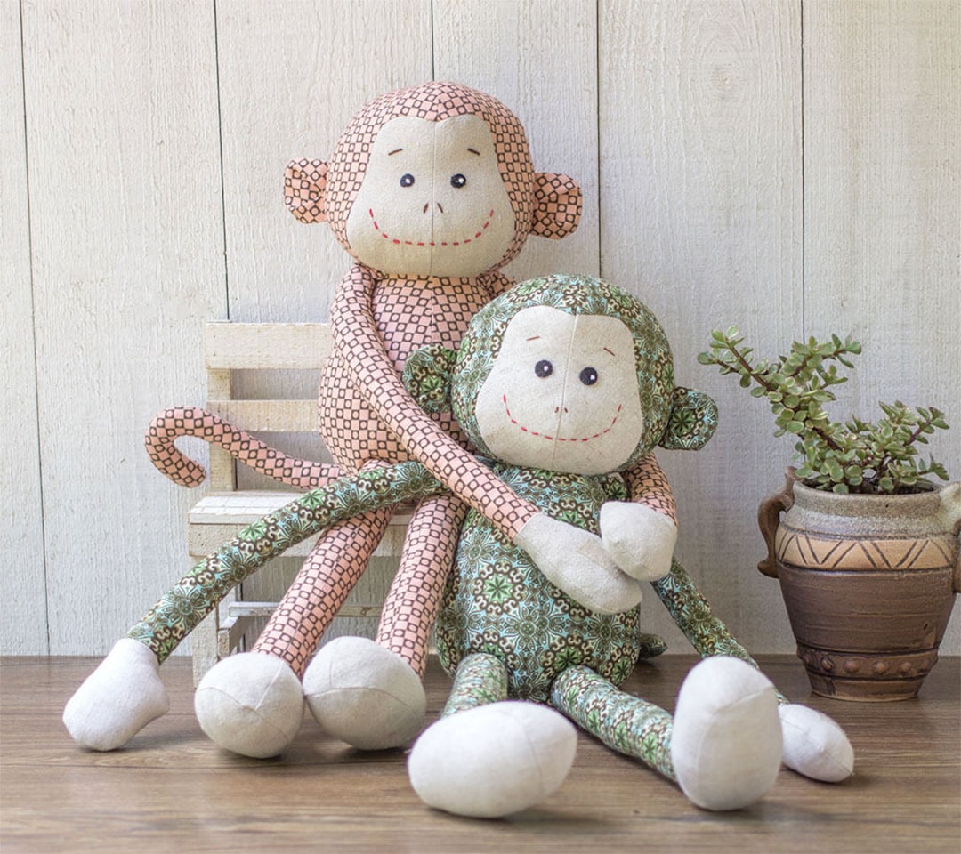 Hugging Monkey - PDF Sewing Patterns & Tutorials | Stuffed Animals ...