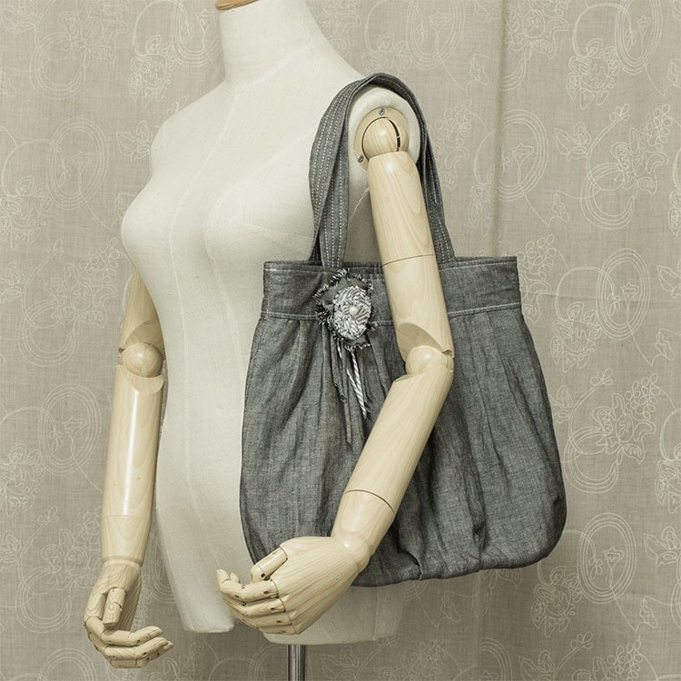 Pleated Tote Bag - PDF Pattern & Tutorial Handbag Fabric Flower Purse ...