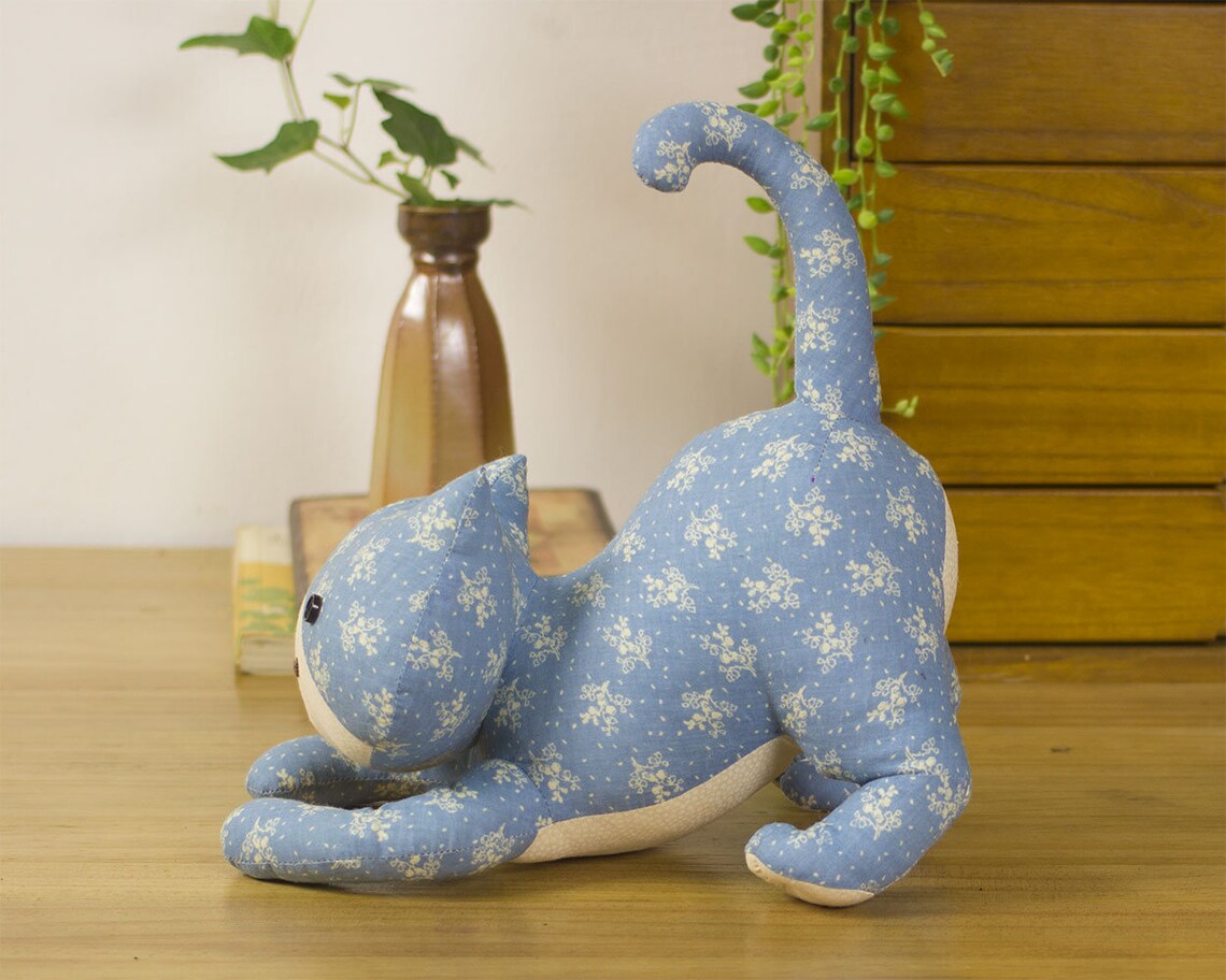 Lying Cat Stuffed Kitty PDF Sewing Pattern How to Make - Etsy