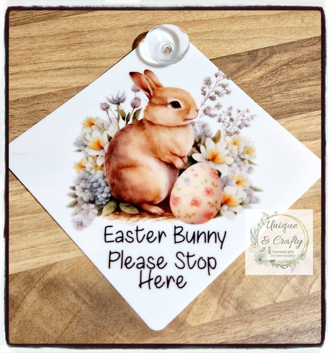 Personalised Please Stop Here Easter Bunny Window Decal Sign - Etsy UK