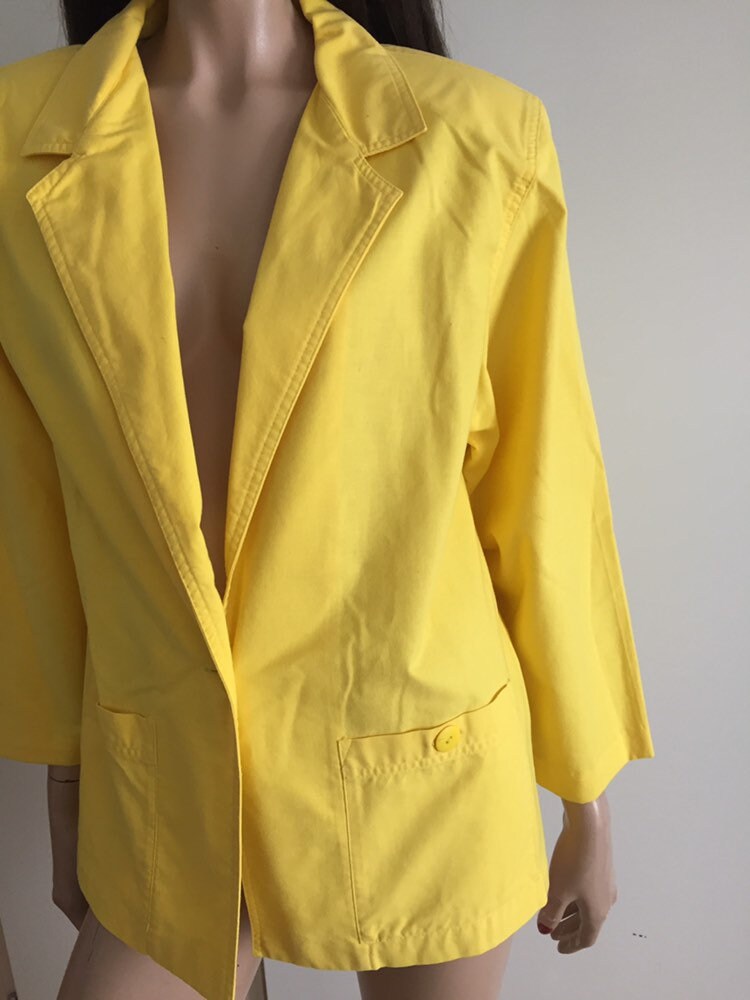 Vintage Yellow Cotton Jacket Size 42 Uk 14 Us 10 - Etsy UK