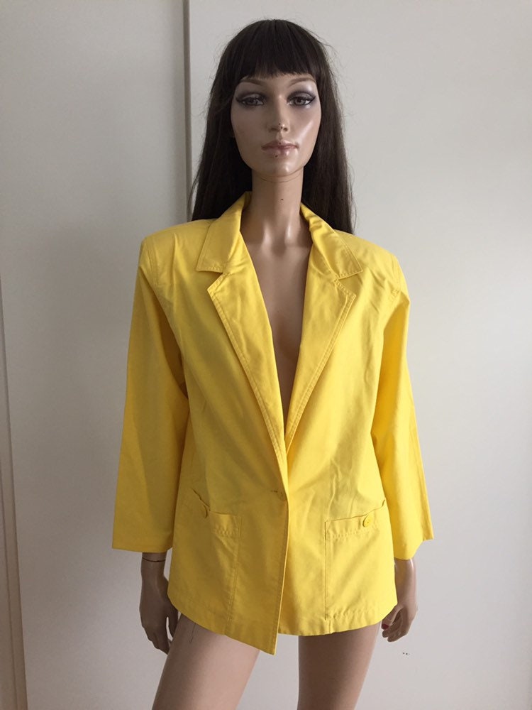 Vintage Yellow Cotton Jacket Size 42 Uk 14 Us 10 - Etsy UK