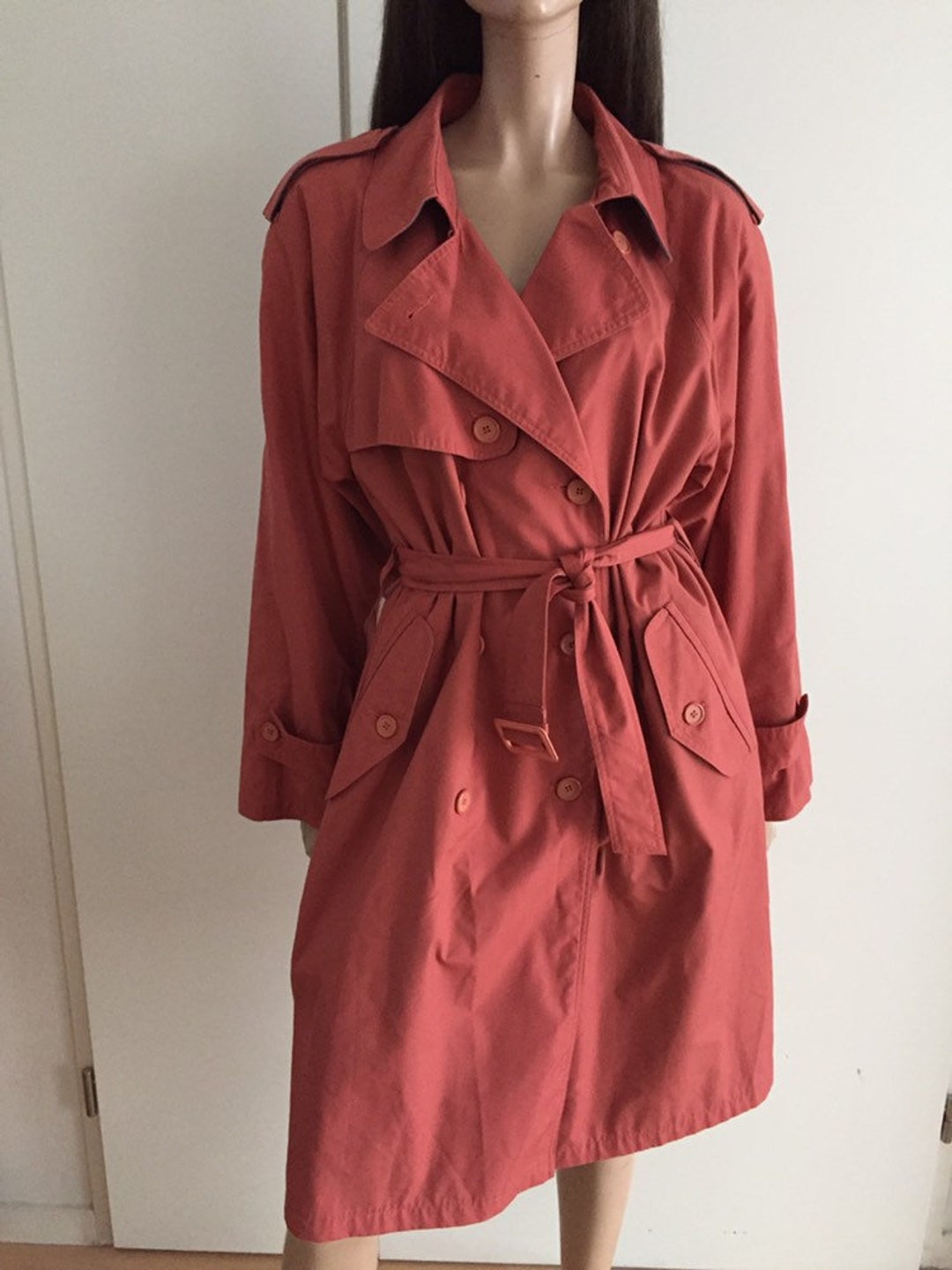 Vintage Lined Raincoat Rust Orange Color Size 38/40 Uk 10/12 Us 6/8 - Etsy