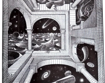 MC Escher Print Escher Art Metamorphosis Circa | Etsy
