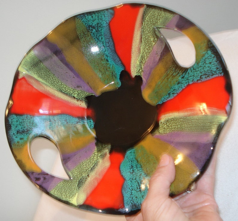 Vallauris Mid Century Ceramic Artist Palette Dish Ruffled Bowl | Etsy