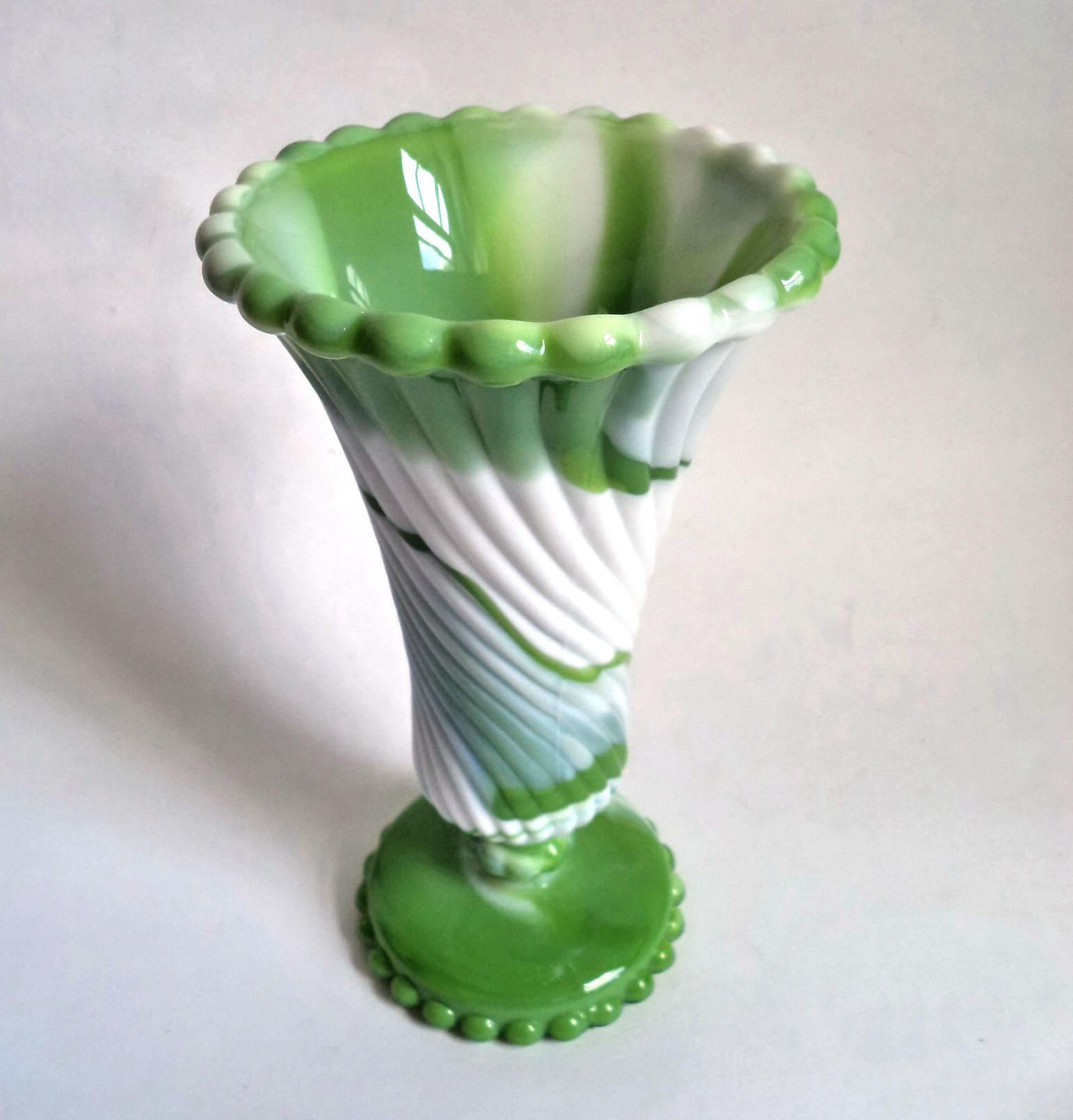 1940s Westmoreland Jade Green Slag Glass Vase Retro Slag | Etsy