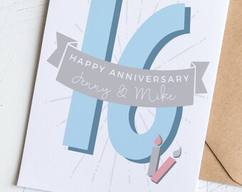 Personalised 16th Wedding Anniversary Cards - Etsy UK