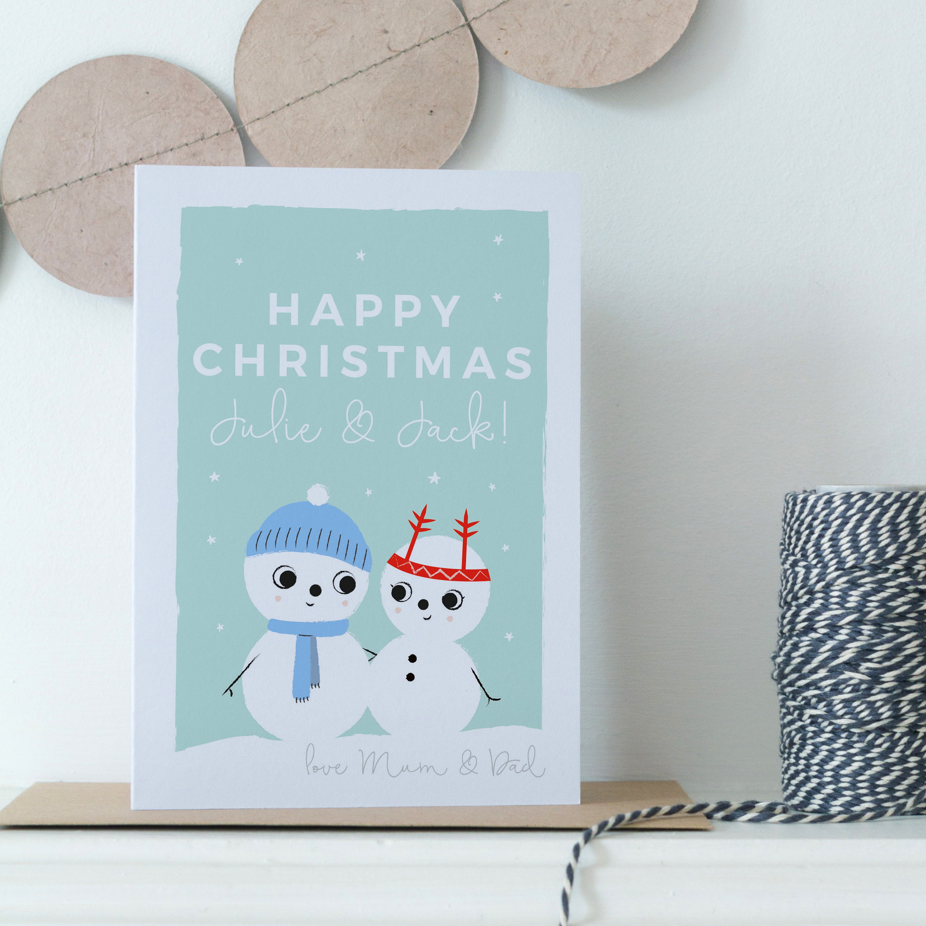 Couples or Newly Weds Christmas Card Personalised With Cute - Etsy