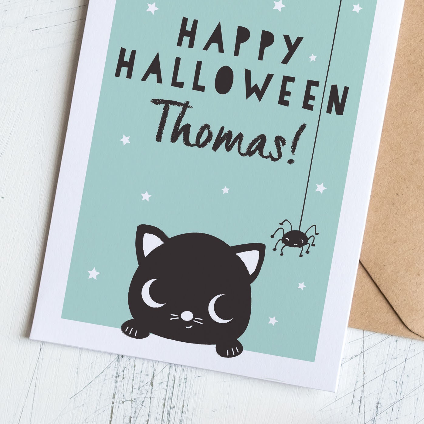 Halloween Kids Personalised Card - Etsy