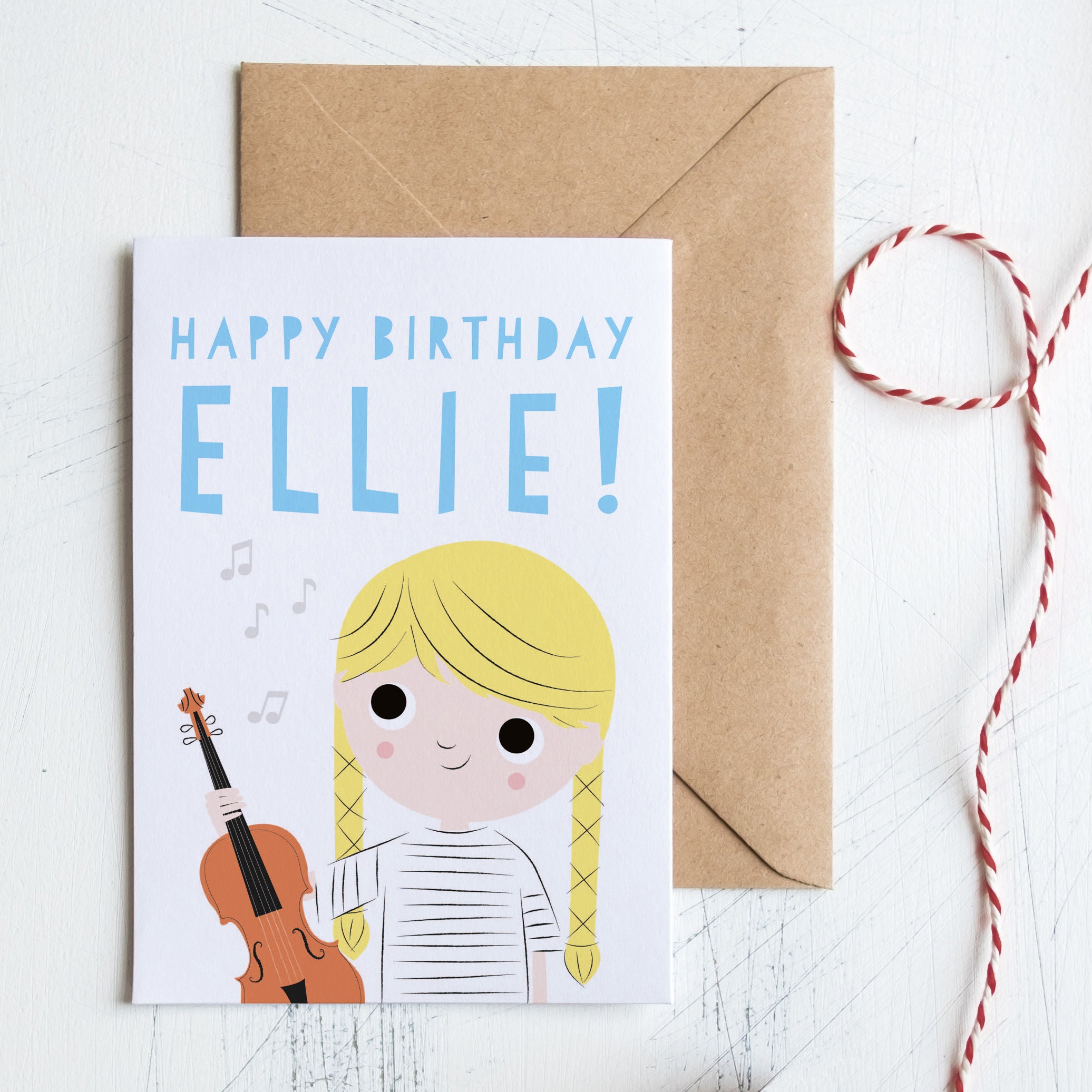 Customised Violin Card - Congratulations, Good Luck or Happy Birthday ...