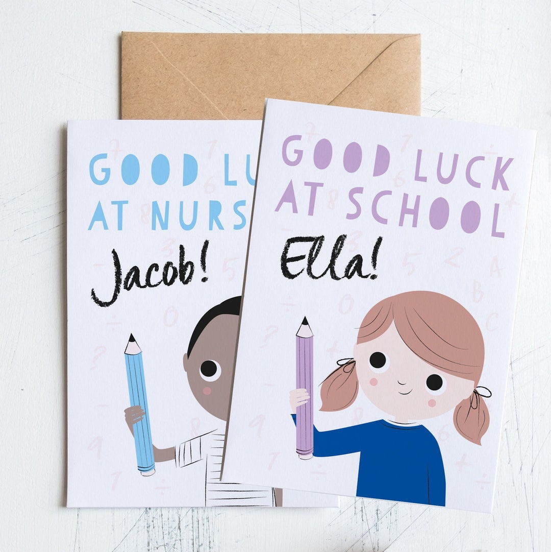 Customised Good Luck at School, Nursery or Pre-school Card - Etsy