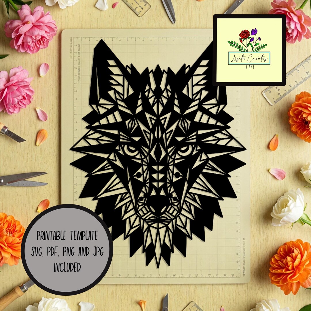 Wolf Paper Cutting Template SVG, PDF, PNG and Jpg for Hand Cutting and ...