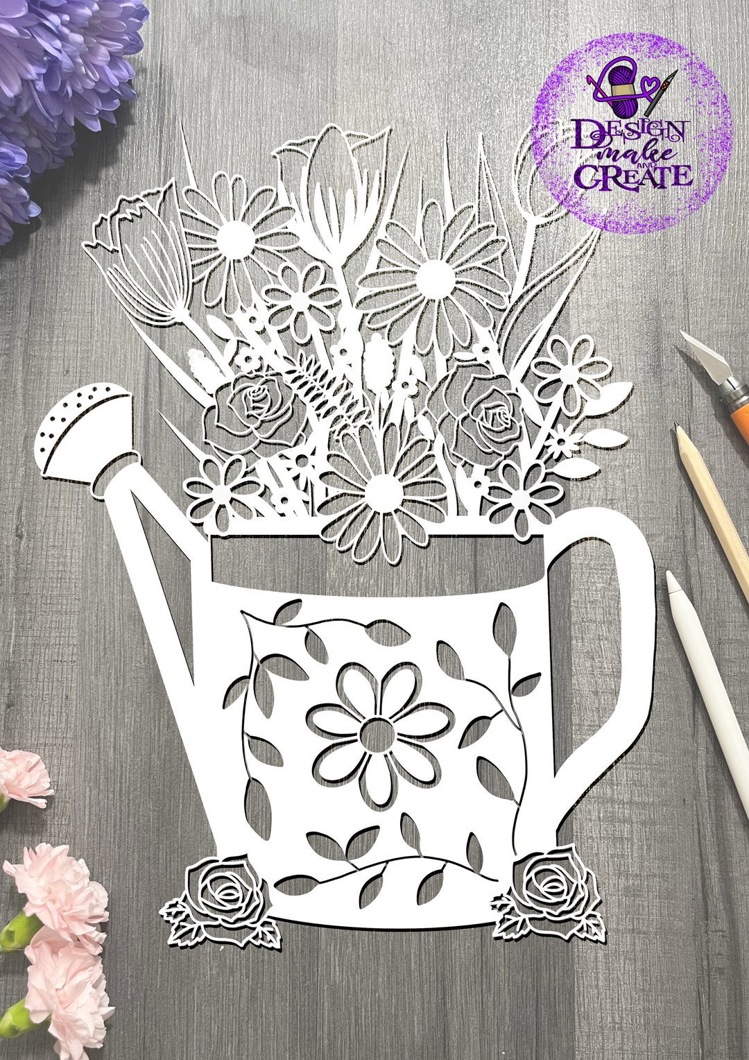 Watering Can Paper Cutting Template - Etsy