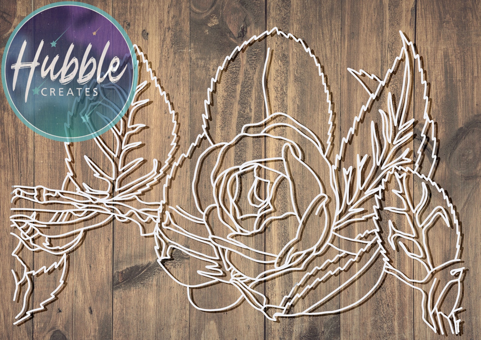 Rose Outline Paper Cut Template - Etsy