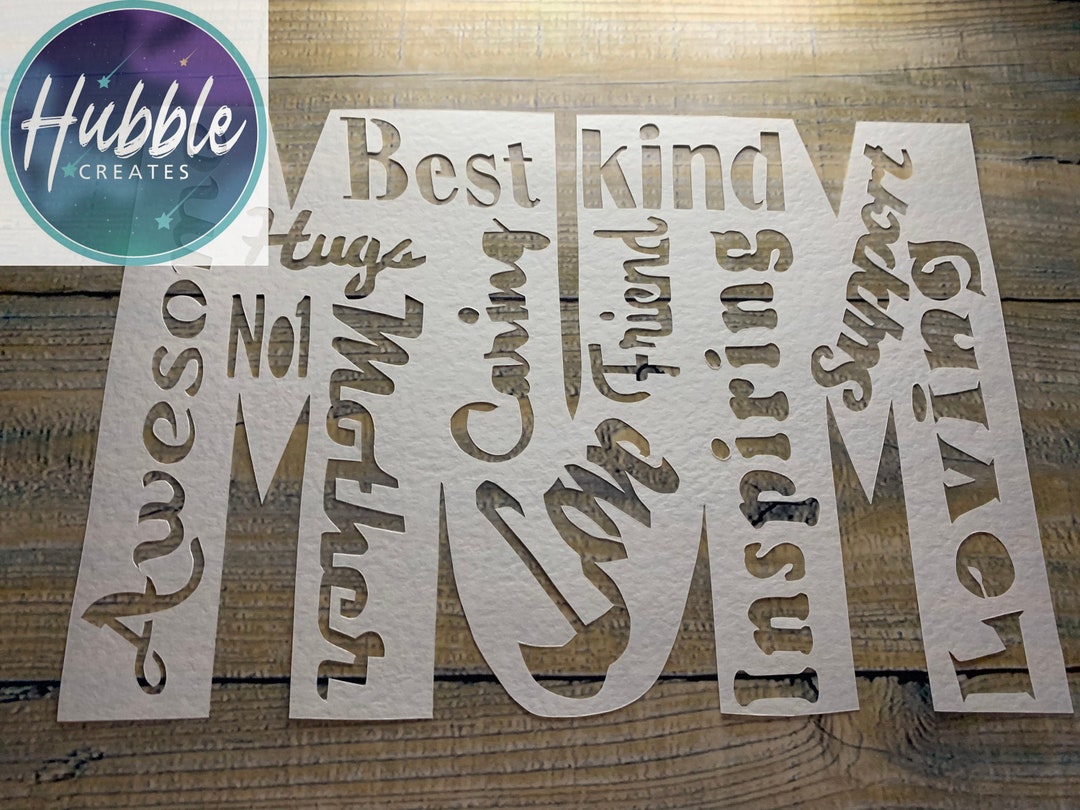 Mum Words Papercutting Template - Etsy