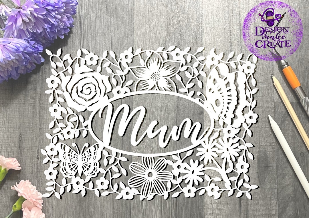 Mum Paper Cut Template - Cut Your Own - Etsy