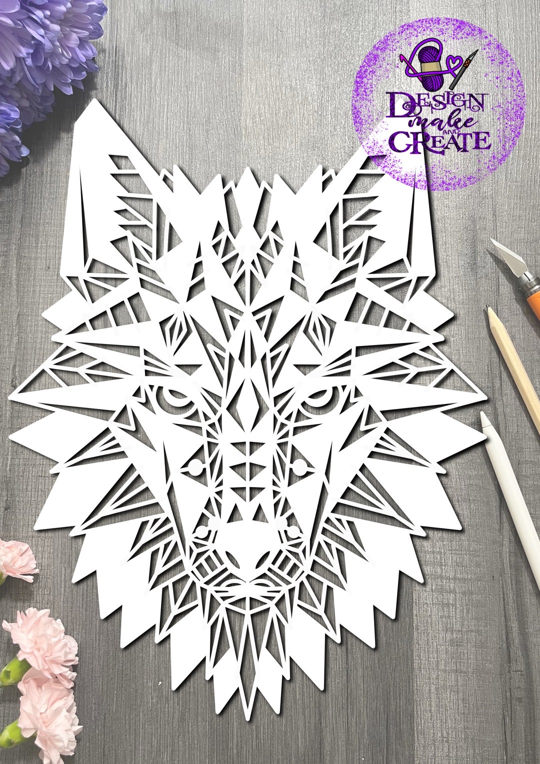 Wolf Paper Cutting Template - Etsy