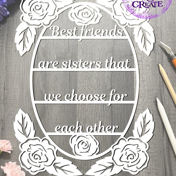 Best Friends Paper Cutting Template - Etsy