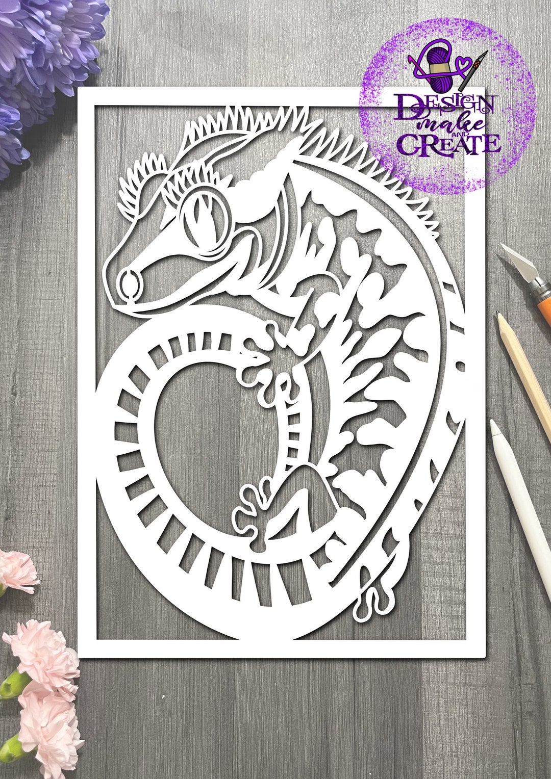 Crested Gecko Paper Cutting Template - Etsy