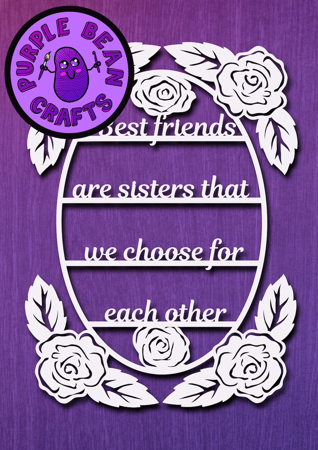 Best Friends Paper Cutting Template - Etsy