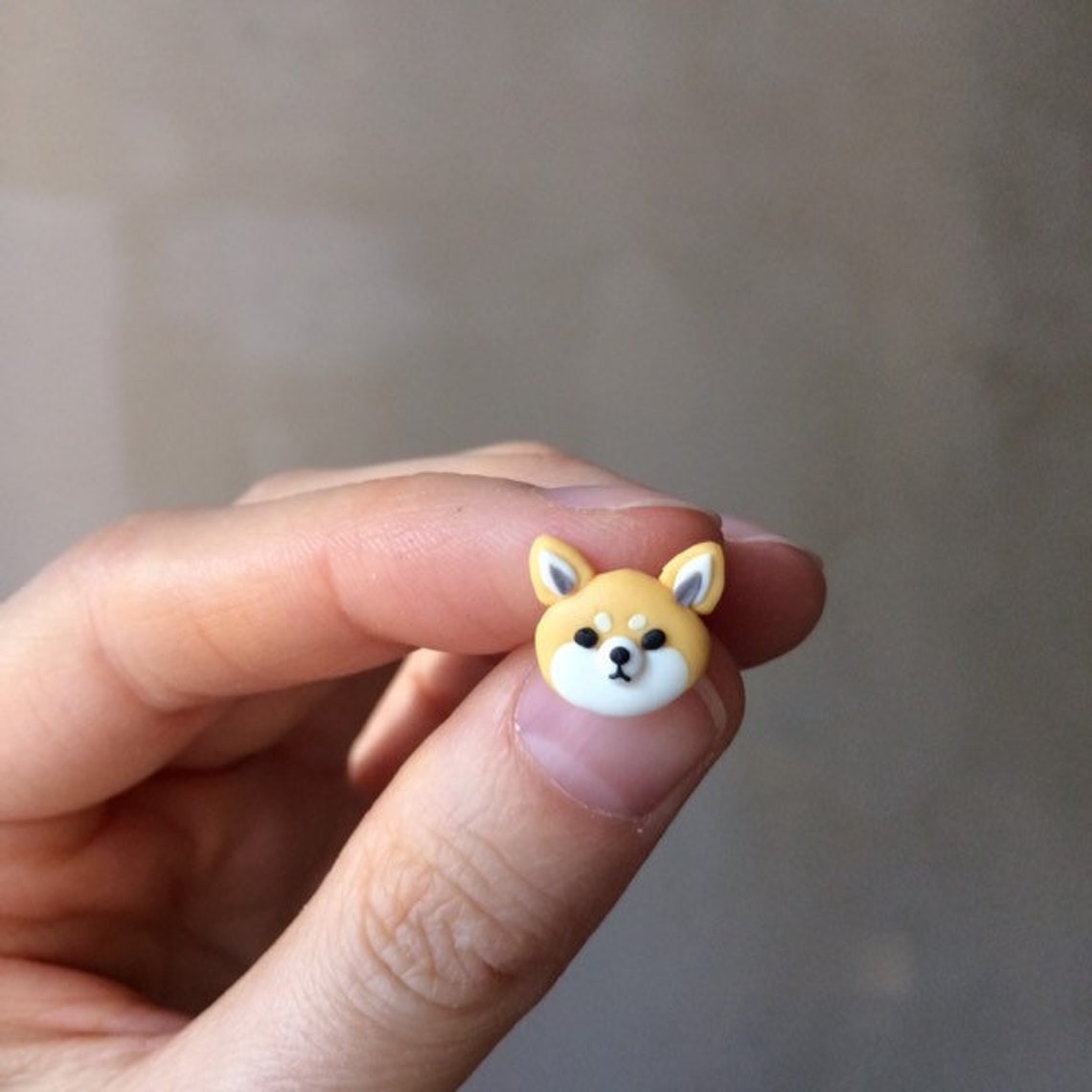Shiba Inu dog earrings polymer clay animal jewelry Studs | Etsy