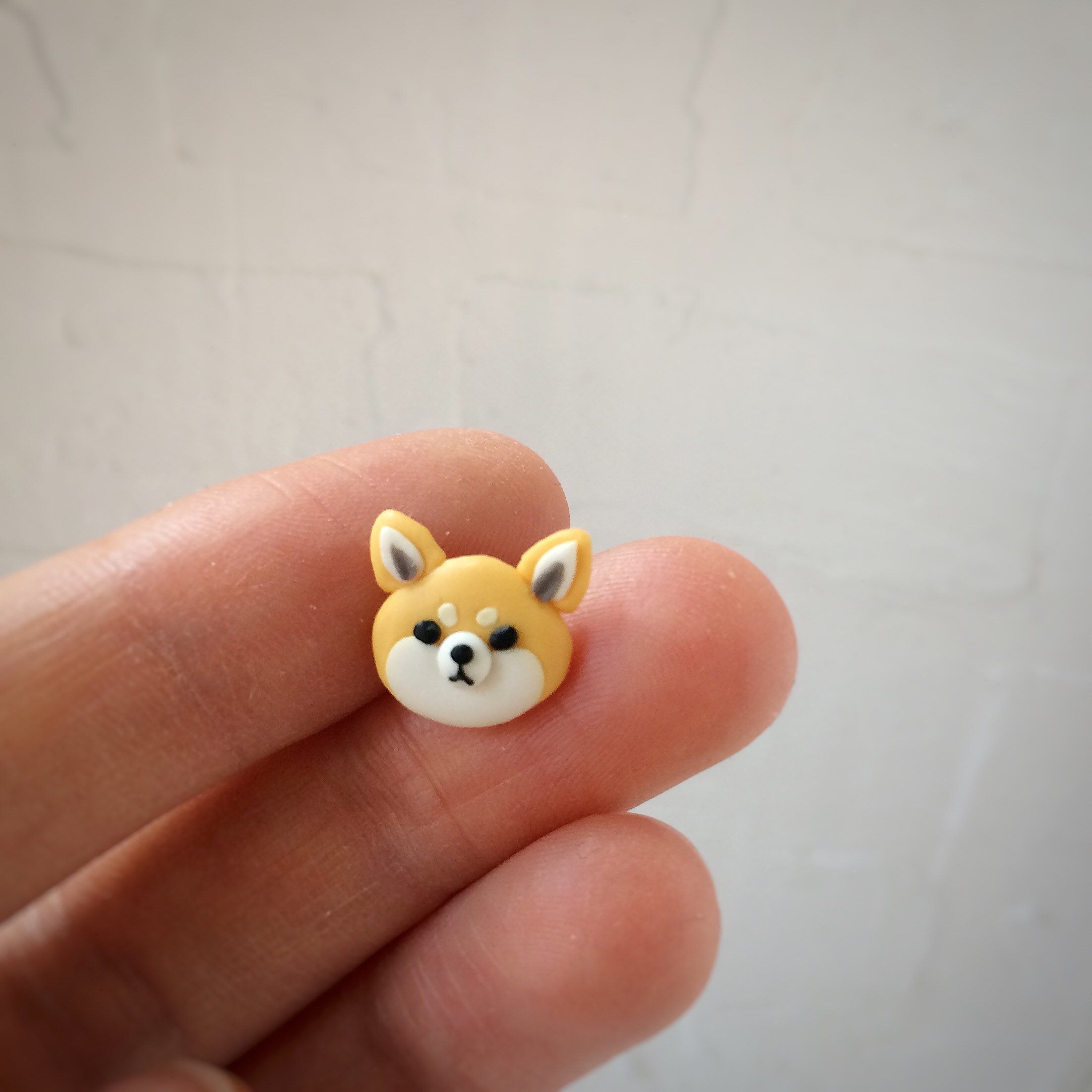 Shiba Inu dog earrings polymer clay animal jewelry Studs | Etsy