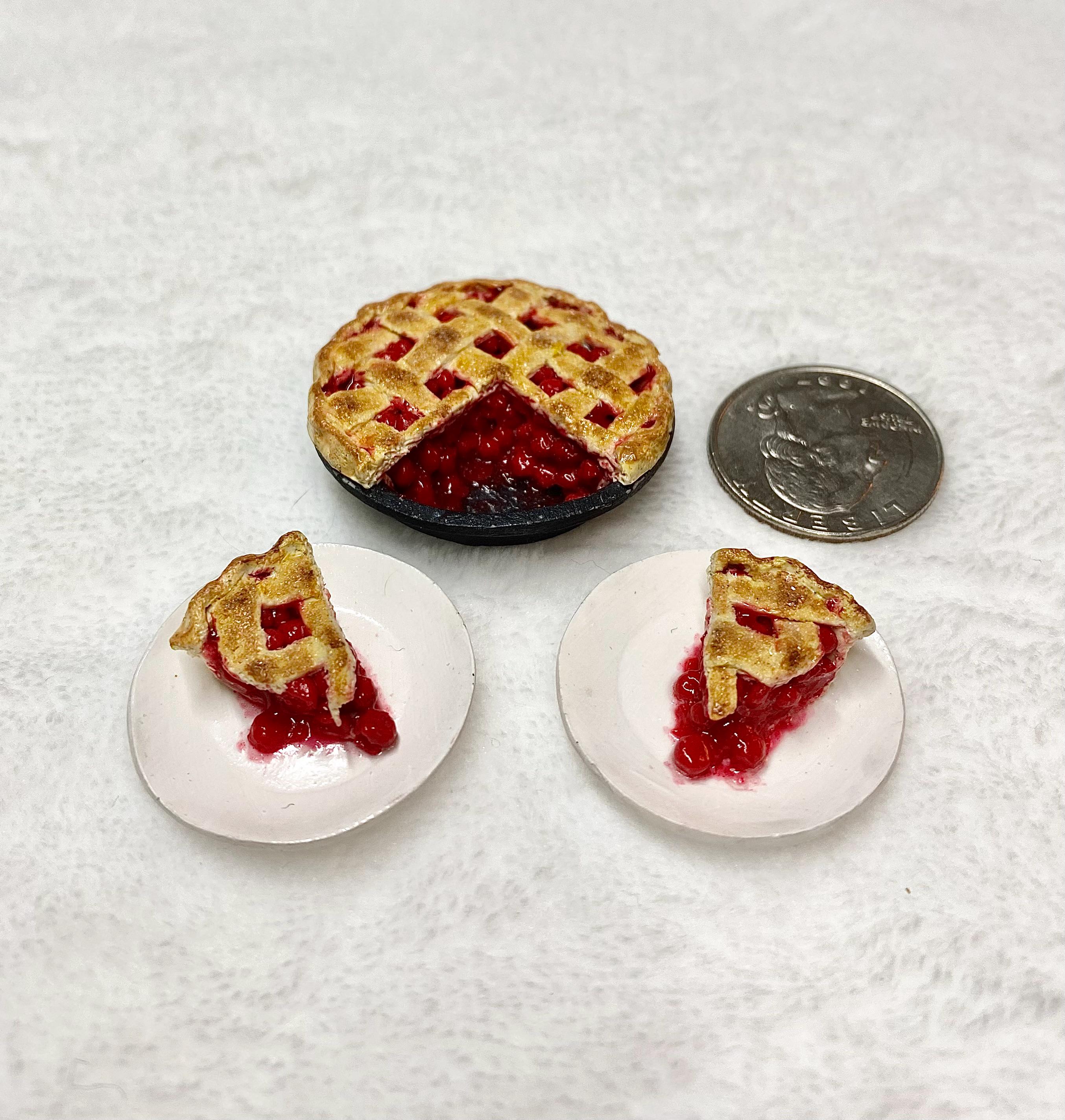 1:6 Scale Cherry Pie Miniature Set - Etsy