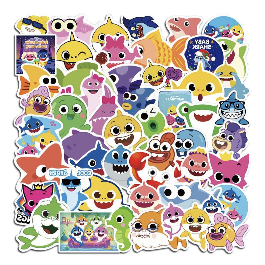 Baby Sharks Stickers Kawaii Sticker Laptop Stickers Kids - Etsy