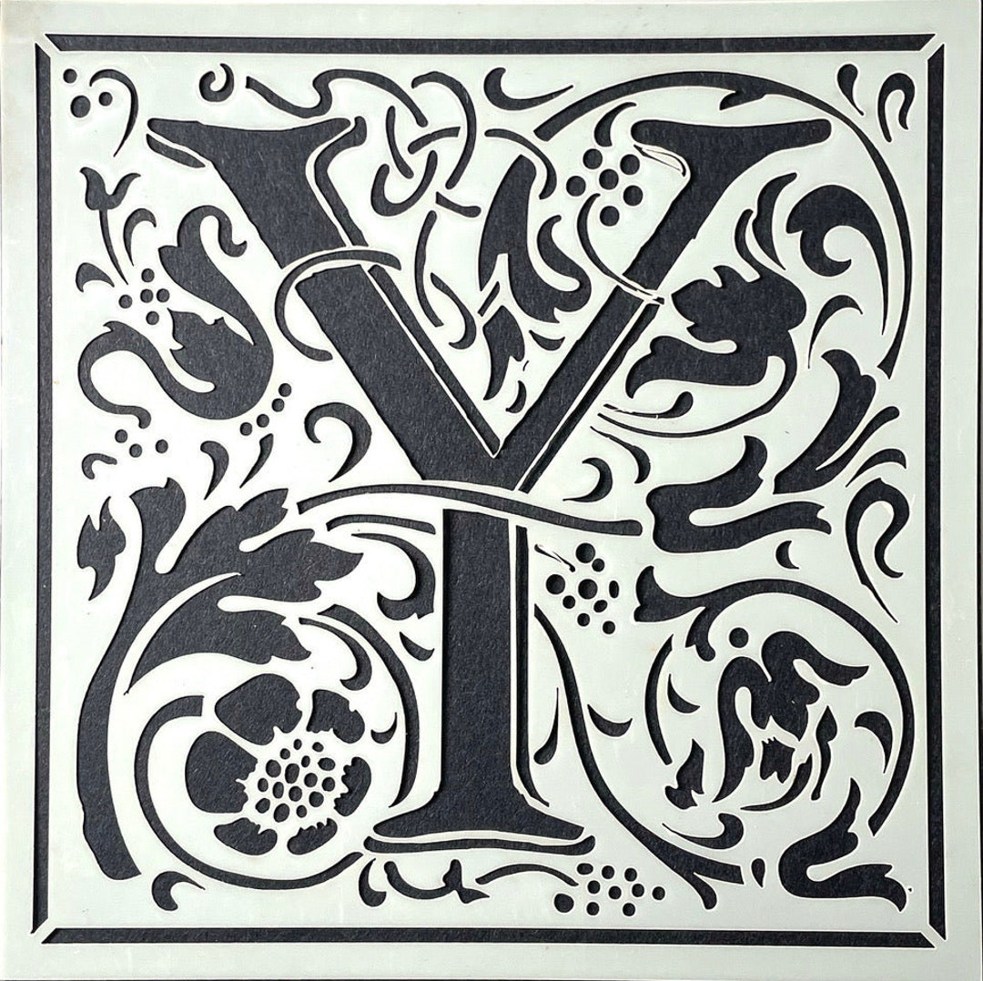 William Morris Inspired Cloister Letters - Letter Y - Etsy