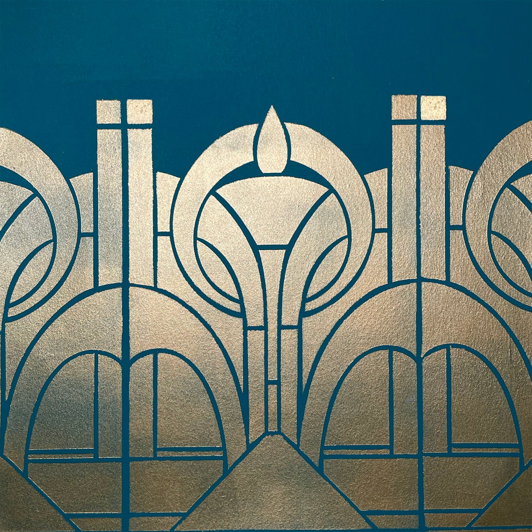 Art Deco Furniture Stencil: Reusable Lucerna Pattern, Craft Painting ...