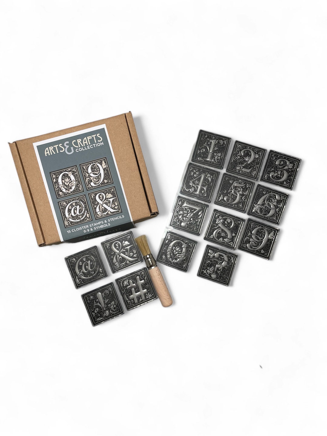 William Morris Cloister Number and Symbol Set - 15 Stamps - 15 Masking ...