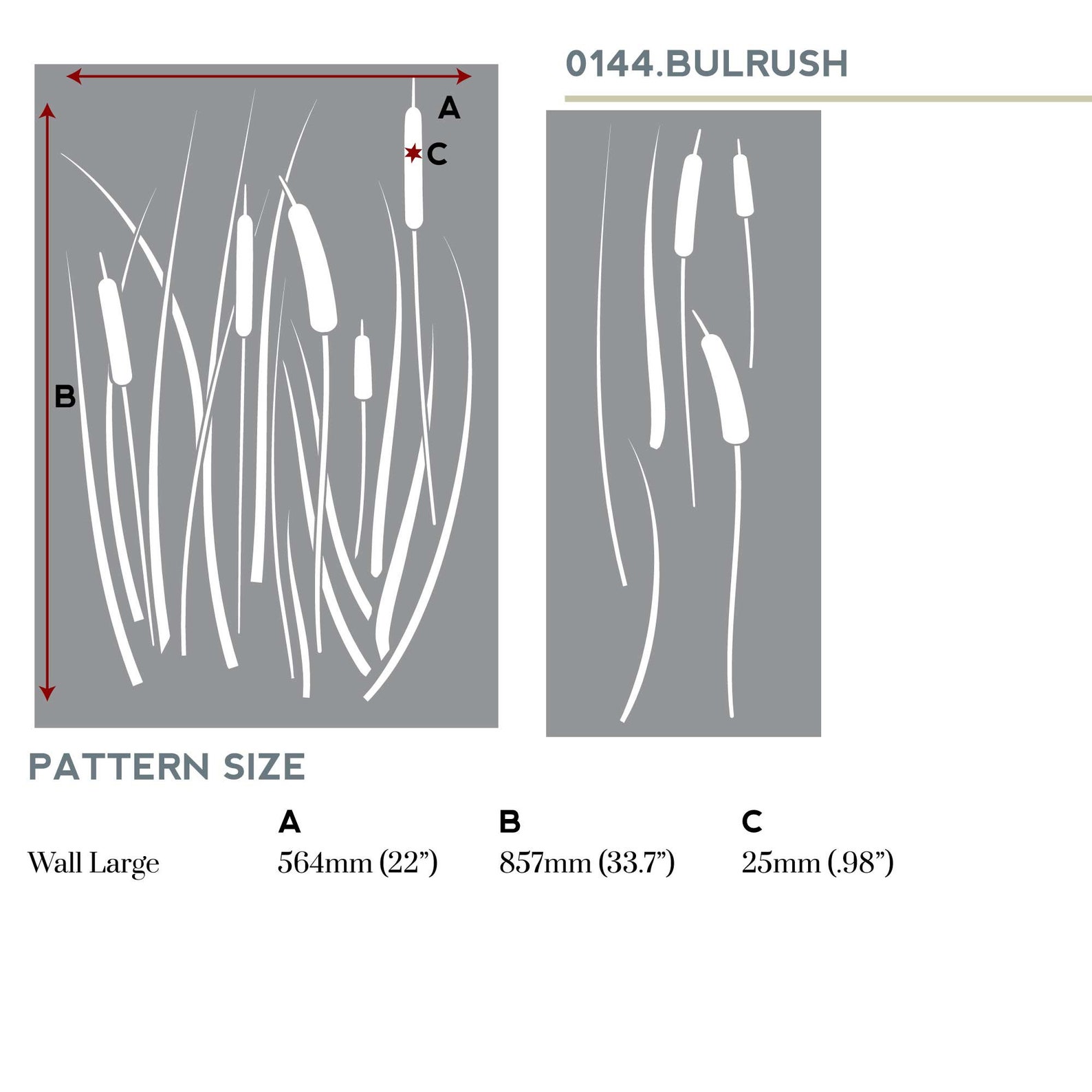 BULRUSH/CATTAIL Allover Wallpaper Stencil. A Reusable Stencil for ...