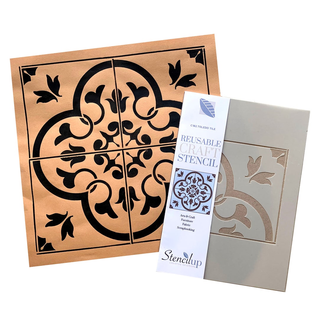 TOLEDO TILE STENCIL Spanish Design, Better Than Tile Decals.bathroom ...