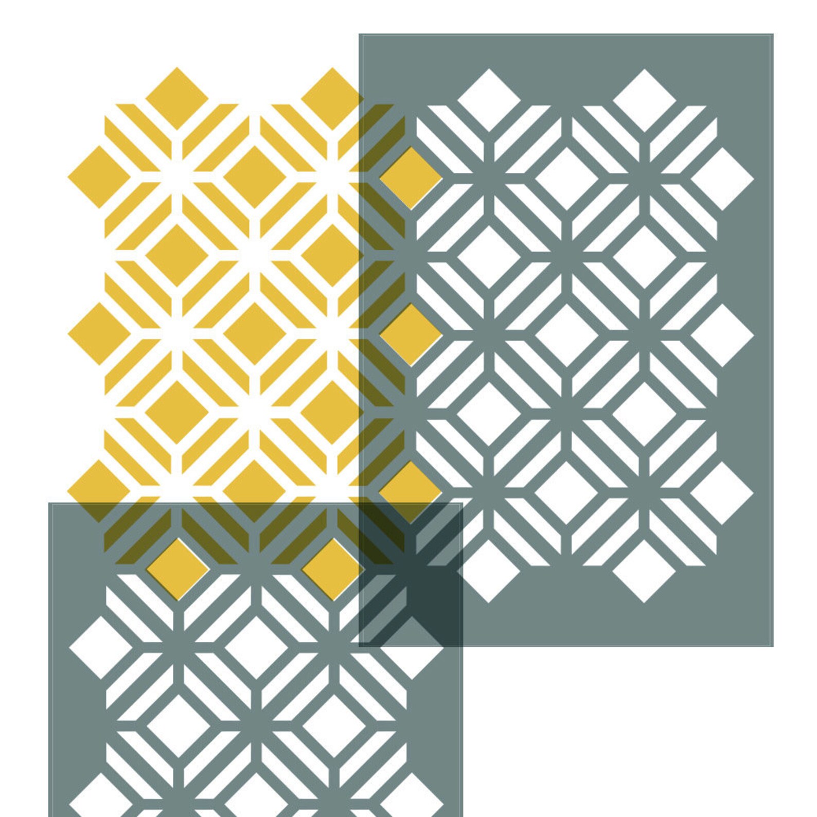 TILTED SQUARE Lattice All over Wallpaper Stencil / Reusable | Etsy