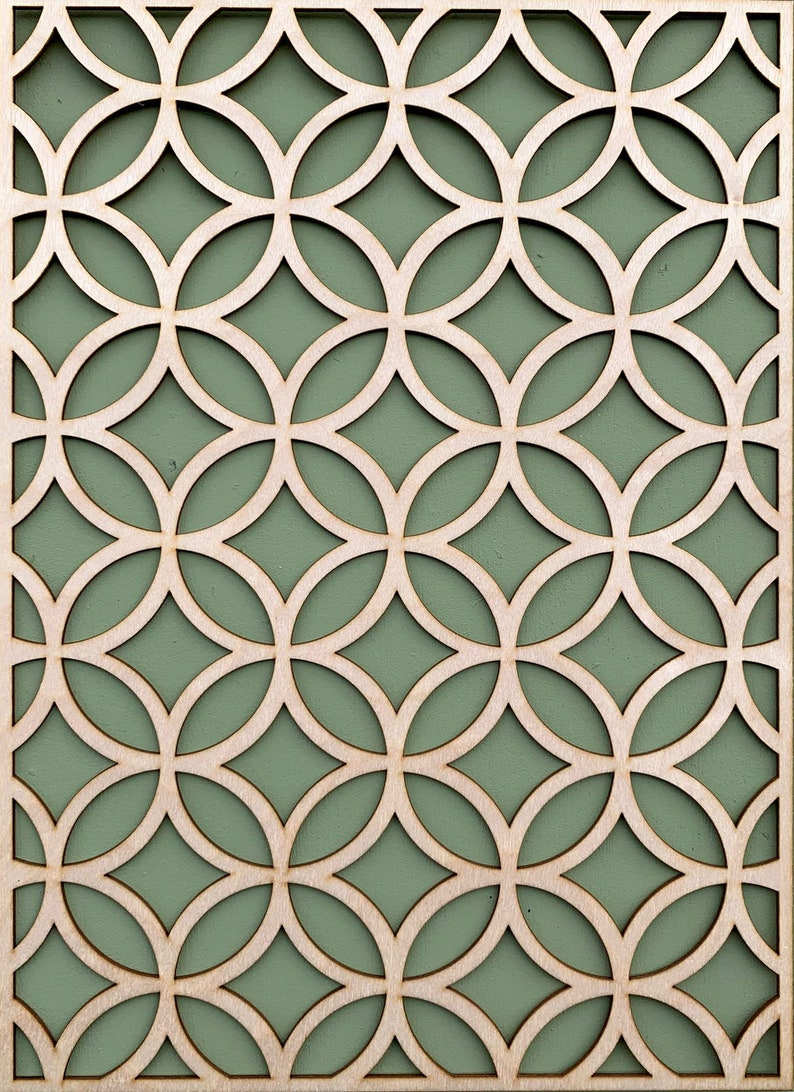 Geometric Wood Inlay Panel: Ellipses & Diamonds, Self Adhesive - Etsy