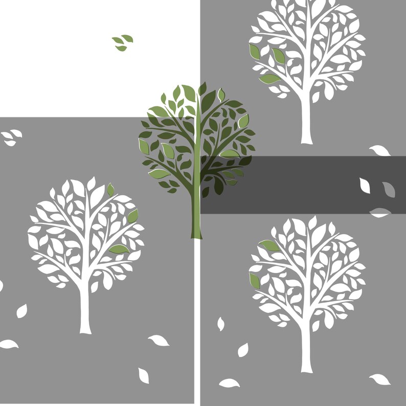 REPEATING TREES A4 Tree Stencil for Furniture Fabrics | Etsy