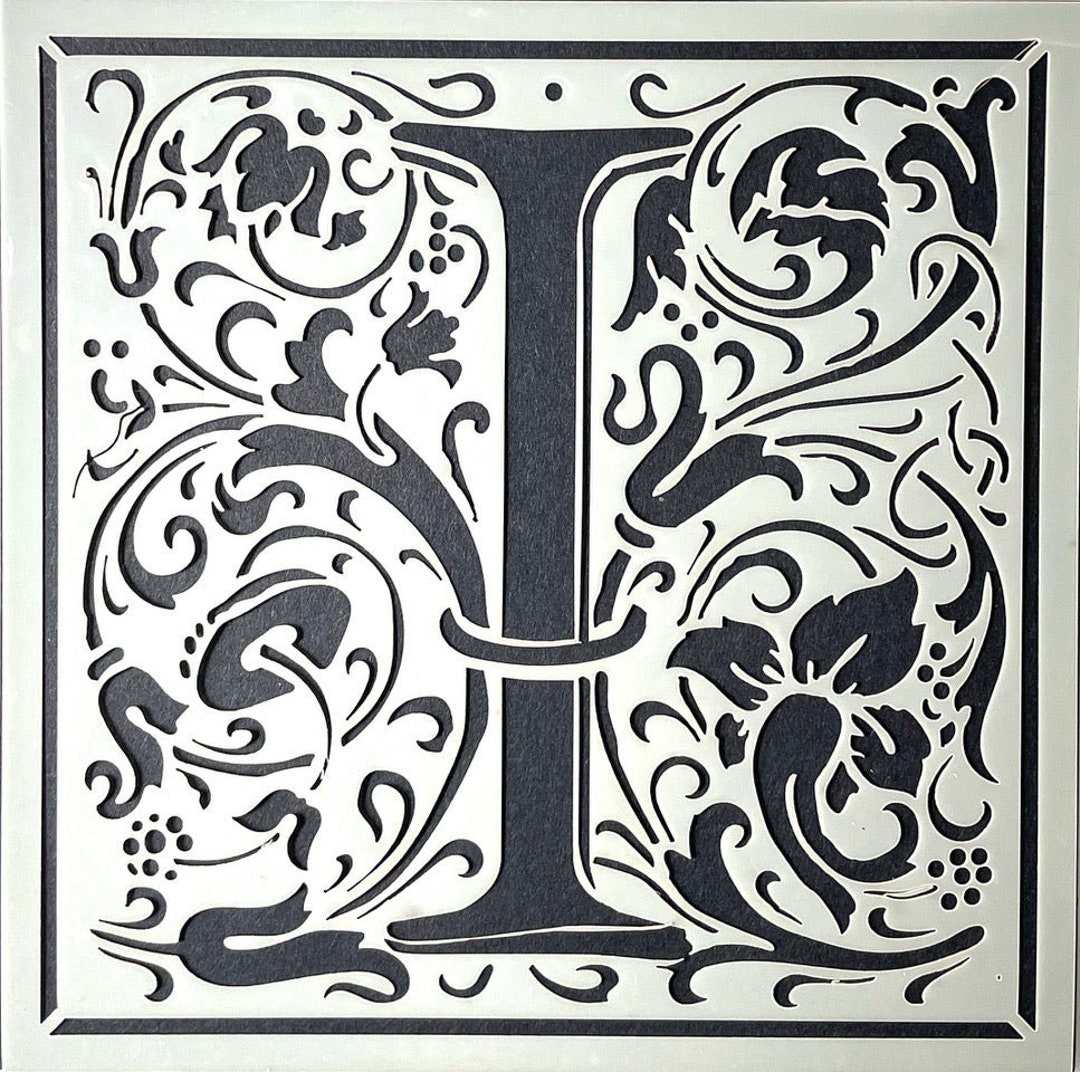 William Morris Inspired Cloister Letters - Letter I - Etsy