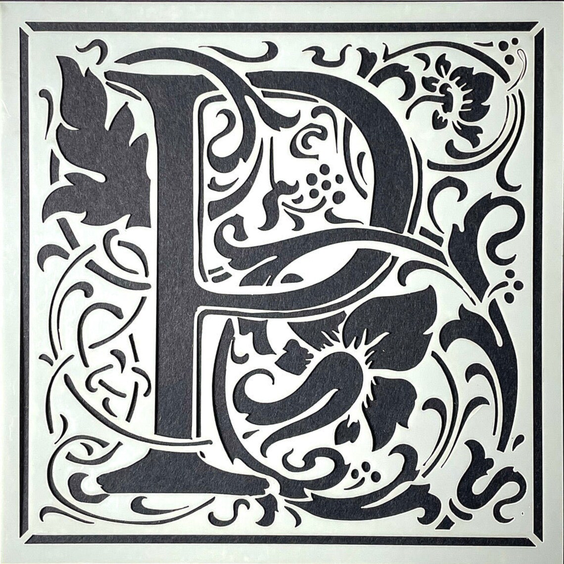 William Morris Inspired Cloister Letters - Letter P - Etsy