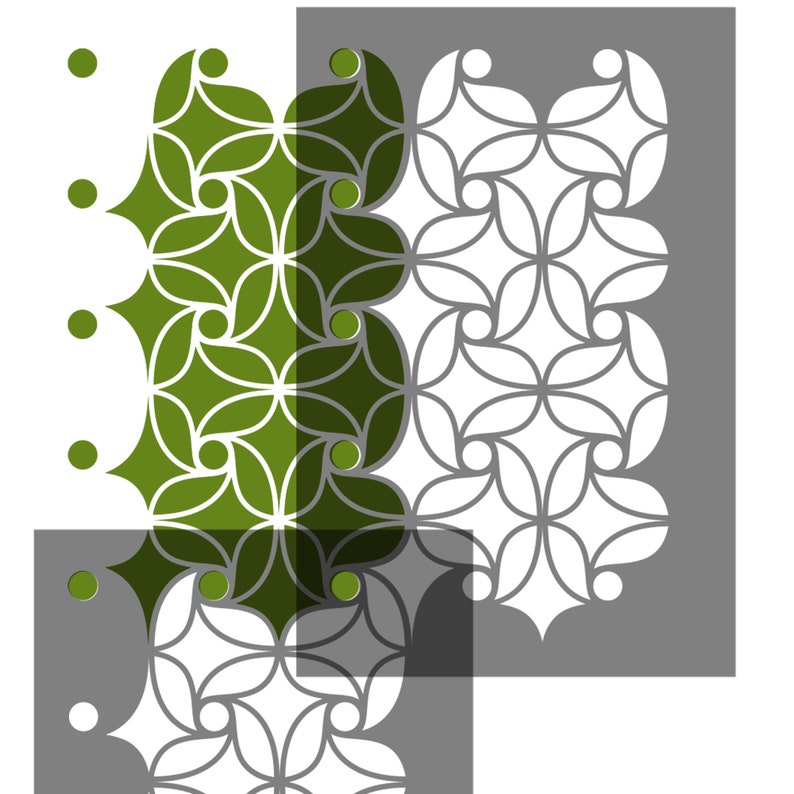 RETRO LEAVES GEOMETRIC Stencil. Repeating Design for Furniture - Etsy