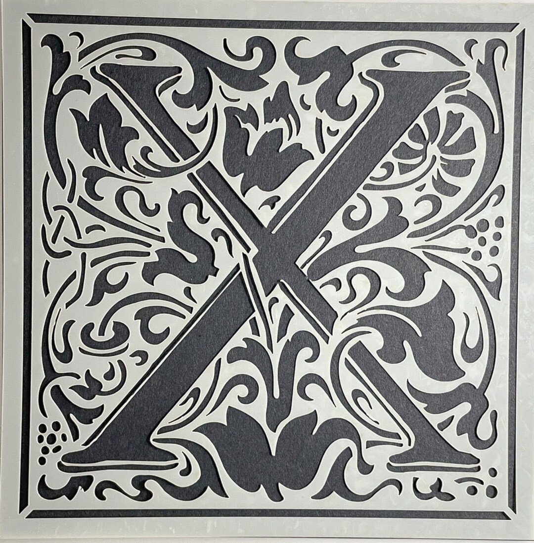 William Morris Inspired Cloister Letters - Letter X - Etsy