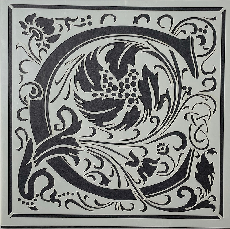 William Morris Cloister Letter Stencil Set: Illuminated Alphabet With ...