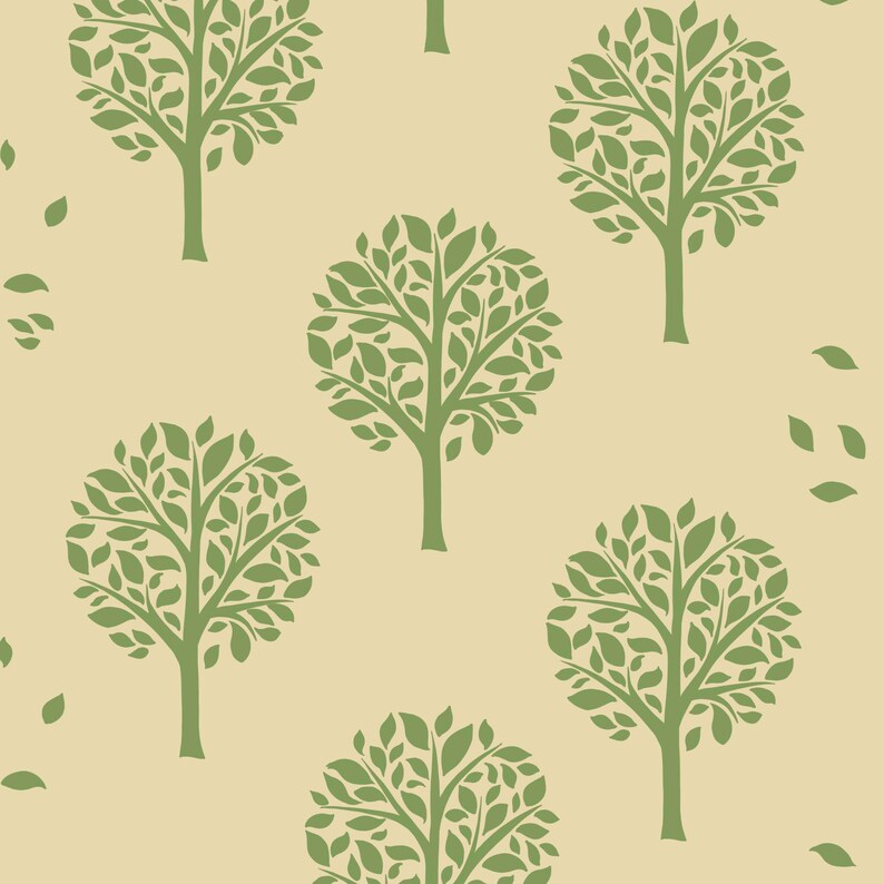 REPEATING TREES A4 Tree Stencil for Furniture Fabrics | Etsy