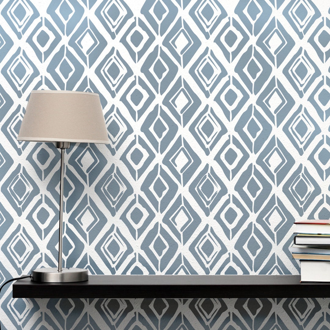ROUGH DIAMOND All Over Wallpaper Stencil / Reusable Stencil / DIY ...