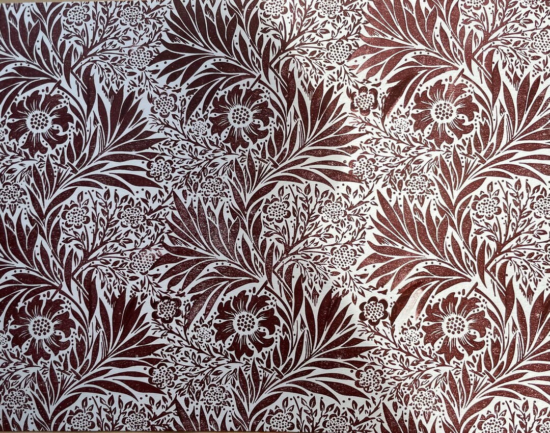 William Morris Marigold Stamp - Repeating Pattern Stamp - Photopolymer ...