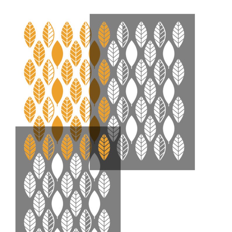 LEAF REPEAT All Over Wallpaper Stencil / Reusable Stencils / - Etsy UK