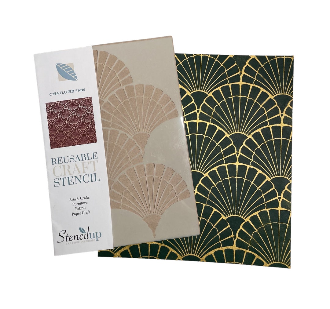 Art Deco Fluted Fans Stencil: Reusable Walter Crane Design - Etsy
