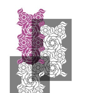 Repeating Rose Floral Border Stencil, Repeating Design Craft Stencil ...